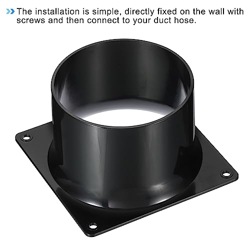 PATIKIL 4″ Duct Connector Flange, 4 Pack Dryer Vent Wall Plate Square ...