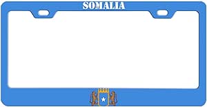 Amazon.com: Somalia Flag License Plate Frame National Emblem Bule and ...