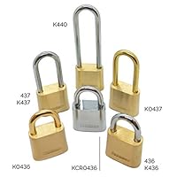 Sesamee K436 4 Dial Bottom Resettable Combination Brass Padlock with 1 ...