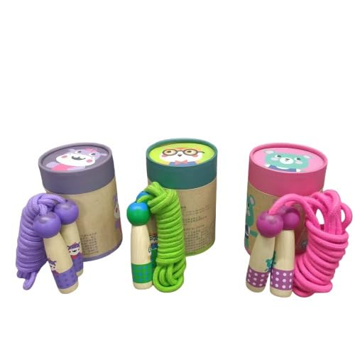 Buy Celebox Adjustable Wooden Skipping Rope for Kids – Cotton Jump Rope ...