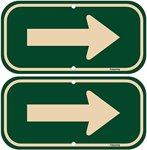 Amazon.com: 2 Pack Right Arrow Signs 12 x 6 Inches Arrow Signs Metal ...