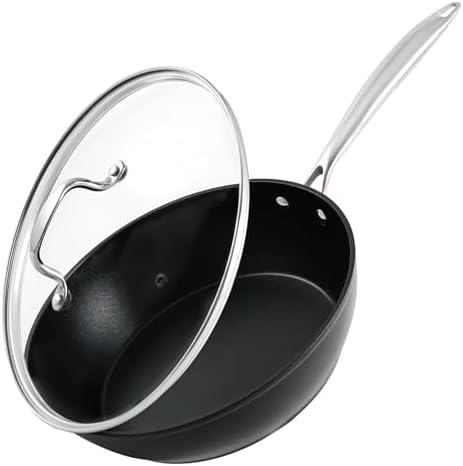 Hawthyhome Nonstick Deep Frying Pan Skillet, 26 cm/4 Litre Frying Pan ...