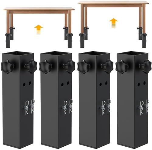 Amazon.com: WUWEOT 4 Pack Table Leg Extenders, Adjustable Folding Table ...