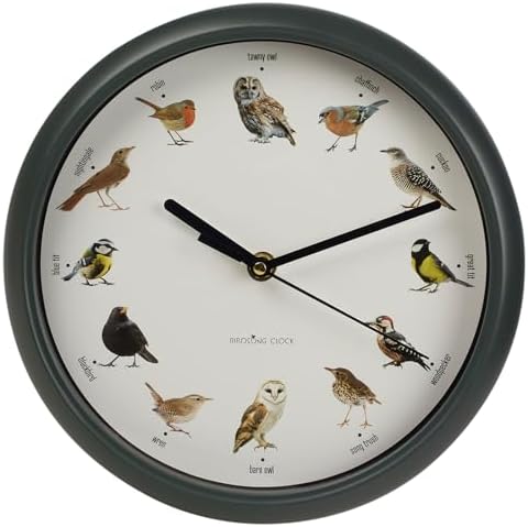 URBNLIVING Bird Wall Clock with Real Bird Sounds Each Hour - Singing ...