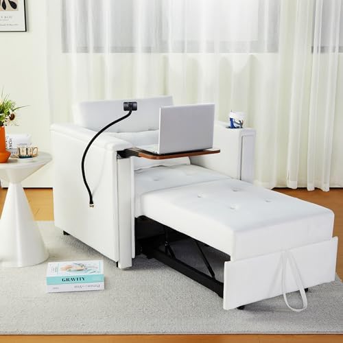 Amazon.com: Litbird [Updated] Convertible Chair Sleeper Bed, Stepless ...