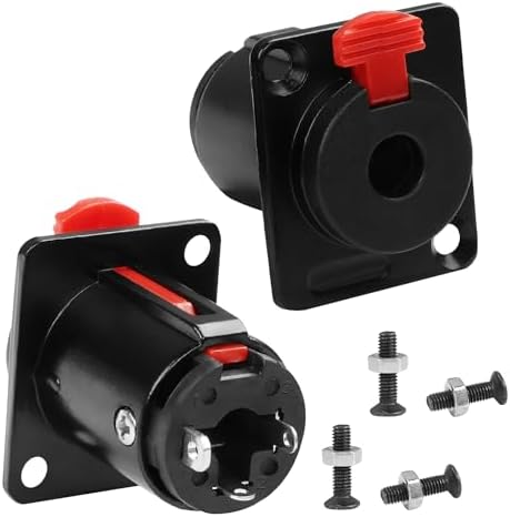 QIANRENON Locking 6.35mm Panel Mount Solder Adapter Lock TRS 6.35mm ...