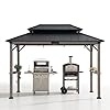 Amazon.com : Sunjoy Wooden Grill Gazebo, 8 x 12 ft. Steel Hardtop ...