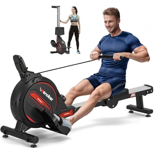 Wenoker Rowing Machine Magnetic Foldable, Fitness Exerciser Indoor ...
