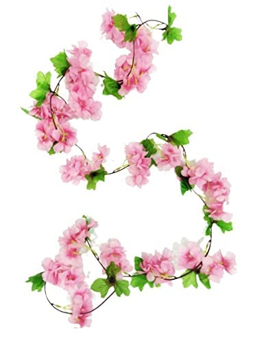 Buy Fulwari Flower Artificial Cherry Blossom Hanging Vines/Bells(Pack ...