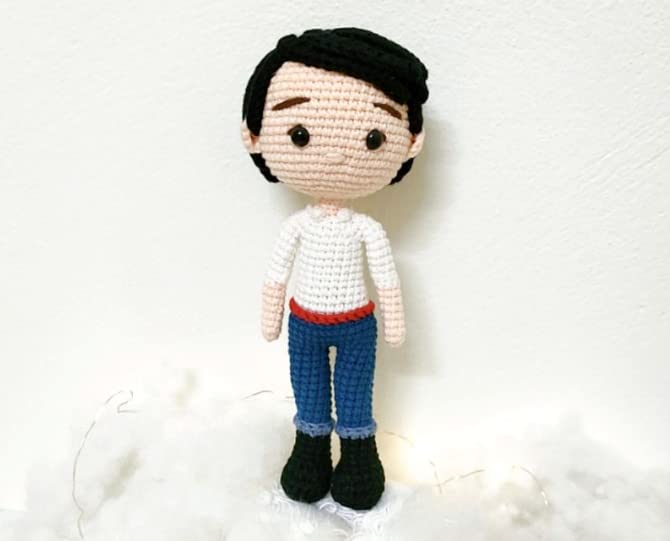 Amazon.com: Handmade Crochet Doll Amigurumi Doll Eric Prince Doll Yarn ...