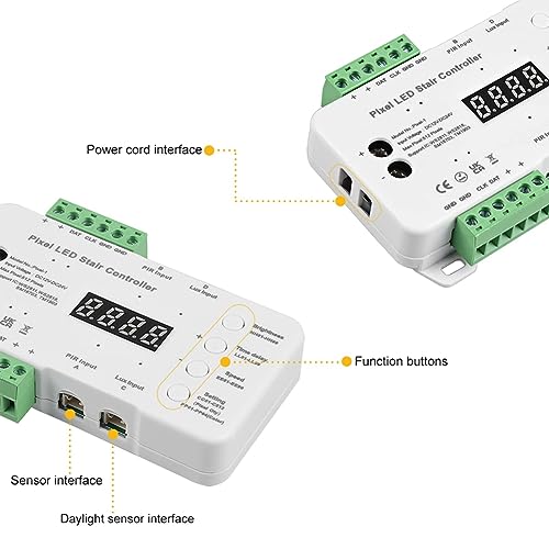 Qezodsx Motion Sensor LED Stair Pixel Lights Controller RGB LED ...