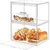 Amazon.com: SMFANLIN 2PCS Clear Bread Box for Countertop, Stackable ...