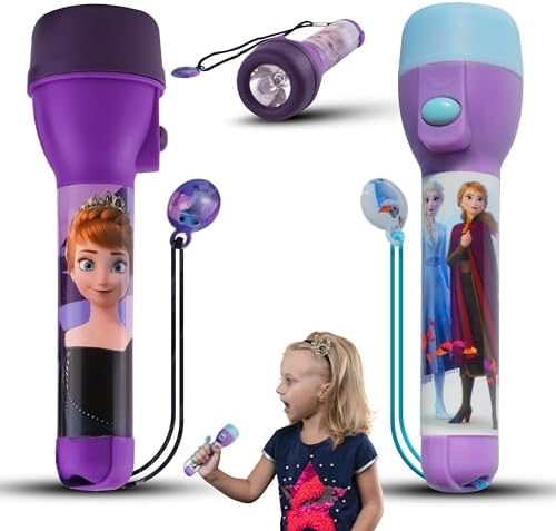 2x Frozen LED Kids Flashlights, Lightweight Non-Slip Plastic Flashlight ...