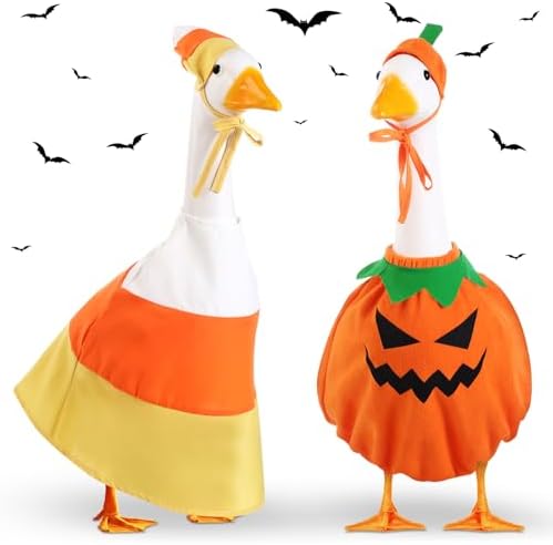 Amazon.com: Silicherry 2 Set Fall Goose Outfit Lawn Porch Goose Cloths ...