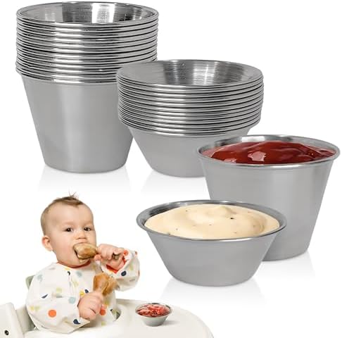 Amazon.com: Nechtik (24 Pack, 2 Sizes) Small Sauce Cups, Stainless ...
