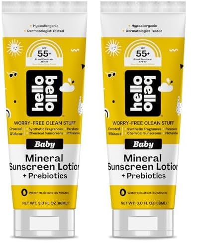 Amazon.com: Hello Bello Mineral SPF 55+ Sunscreen Lotion with ...