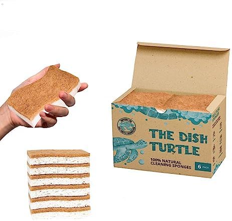 The Dish Turtle 10 Pack Biodegradable Dish Sponges and 100% Compostable ...