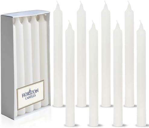 Amazon.com: RAMBUE White Dinner Table Candle 9.5 inch Long Dripless ...