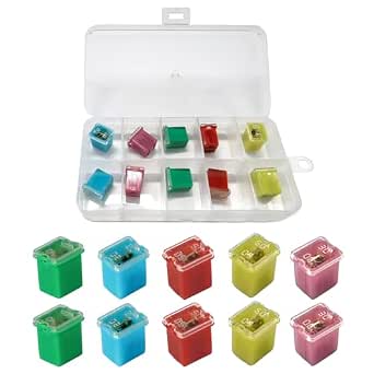 AMZAUTO 10 PCS Low Profile Fuse Square Car Fuses Assortment Kit, Low ...
