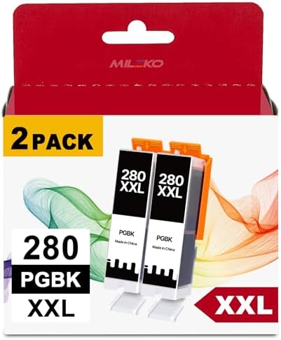 MILEKO 280XXL Black Ink Cartridges Replacement for Canon 280 281 Ink ...