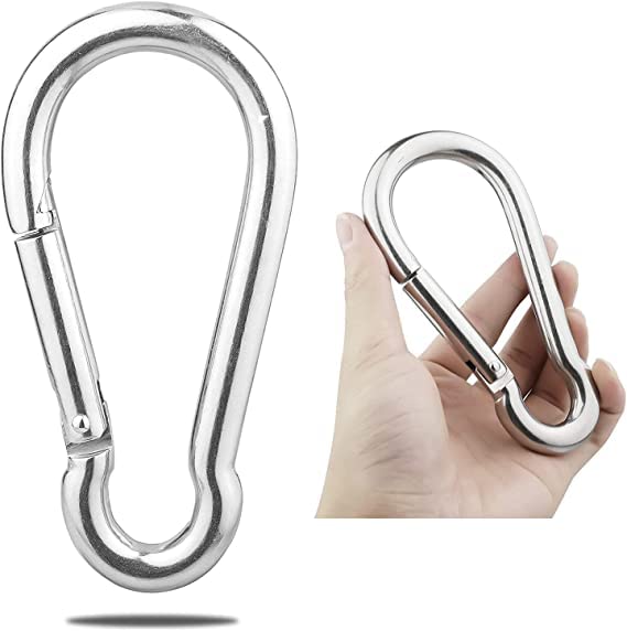 304 Stainless Steel Large Carabiner 4 Inch Spring Snap Hooks Spring ...