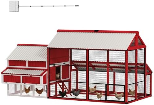 Amazon.com: PawHut 187.3" Large Chicken Coop, Walk-in Wooden Hen House ...