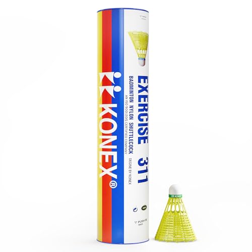 Konex Badminton Shuttlecock (12 Pcs) | Durable Premium Nylon Build with ...