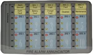Notifier Annunciator Module, 10 Input Zones, Alarm (Red), Trouble ...