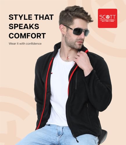 Scott International Men's Polar Fleece Jacket - Stylish Full Sleeve ...