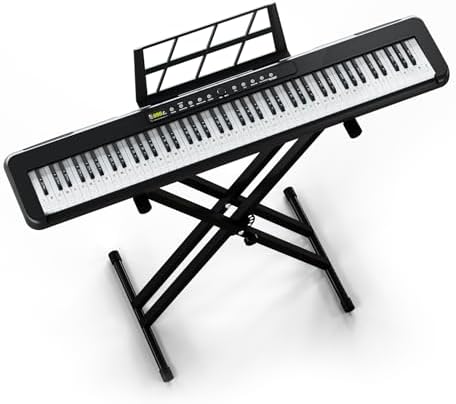 Amazon.com: 88 Key Digital Piano Keyboard with Semi Weighted Keys ...