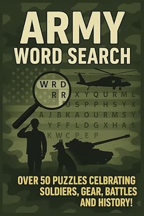 Army Word Search Puzzle Book: 50+ easy print puzzles featuring ranks ...