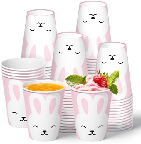 Amazon.com: Suclain 24 Pack Easter Bunny Snack Cups 8 oz Easter Party ...
