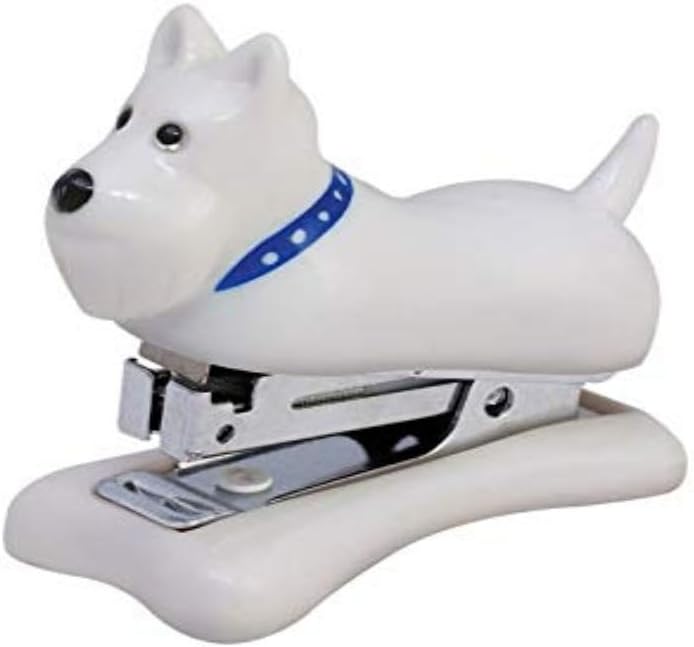 Amazon.com : Cosa Nova Small White Dog Stapler Glossy Detailed ...