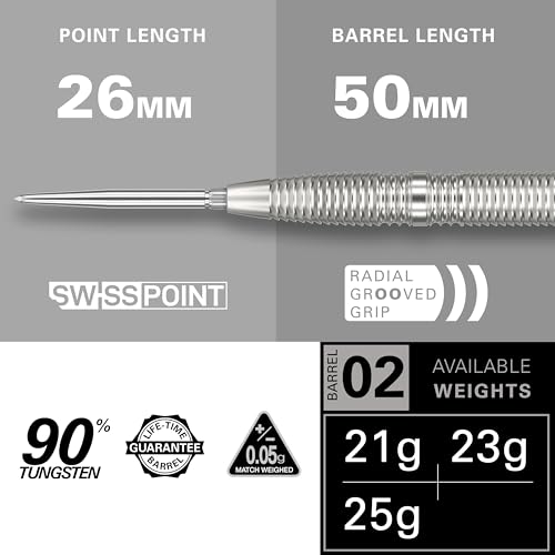 Target Darts Crux 02 25G 90% Tungsten Swiss Point Steel Tip Darts Set ...