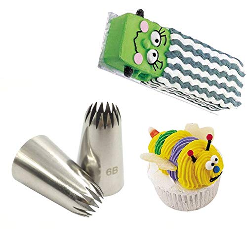 Buy #6B Nozzle Cake Decorating Tips Stainless Steel Writing Tube Icing ...