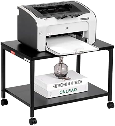 Amazon.com : VEVOR Printer Stand with Storage, Under Desk 2 Tier ...