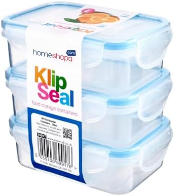 HOMESHOPA Plastic Airtight Food Storage Container, 3 Pack-240ml ...