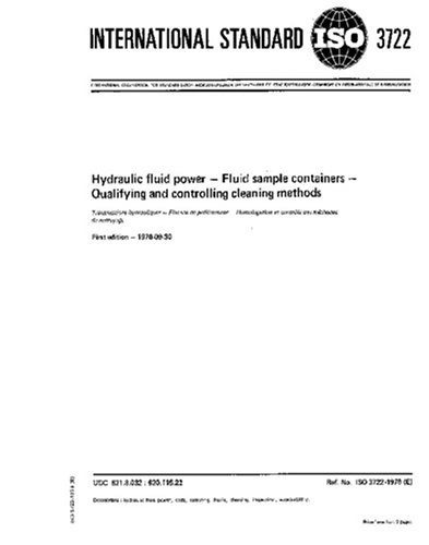 ISO 3722:1976, Hydraulic fluid power - Fluid sample containers ...