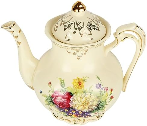 1 Pack Ceramic Tea Pot, Flowering Shrubs Ceramic Tea Pot, 28 oz Ceramic ...