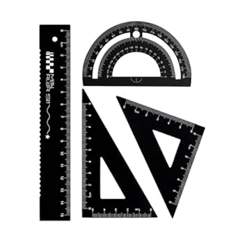 Amazon.com: ZONEBEST Ruler,School Geometry Tool Set Metal Drawing Ruler ...