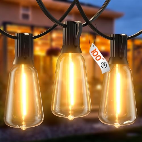 GOODEA.fun 50FT LED Outdoor String Lights, Patio Lights with 27 (2 ...