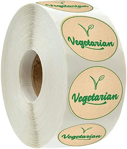 Amazon.com : Vegetarian Food Stickers | 500 Count | 1.5 Inch | Food ...