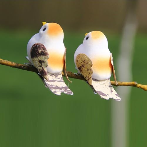 Amazon.com: Yistao Artificial White Doves, 12 Pack White Feathered Mini ...