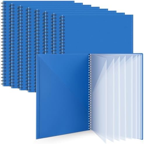 Amazon.com : Qilery 8 Pcs 10 Pocket Folder Bulk Plastic Spiral Project ...