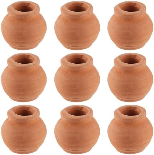 Amazon.com: GORGECRAFT 1 Box 10Pcs Miniature Tiny Clay Pots Pottery ...