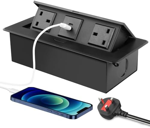 UPROZIL Desktop Power Socket with PD20W USB C Sockets,Aluminum Alloy ...