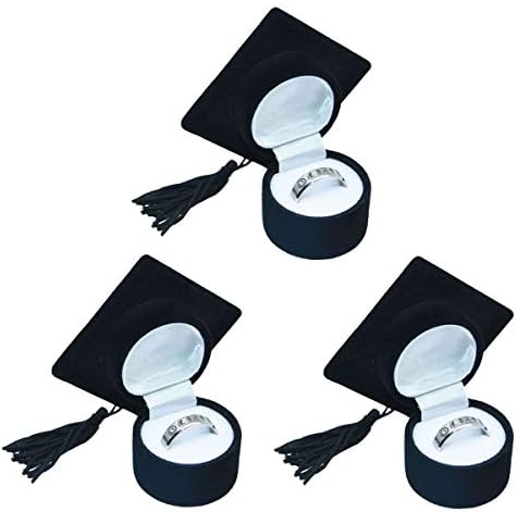 Amazon.com: luzen 2Pcs Graduation Cap Shape Ring Box Holder Creative Jewelry Stud Earring Ring ...