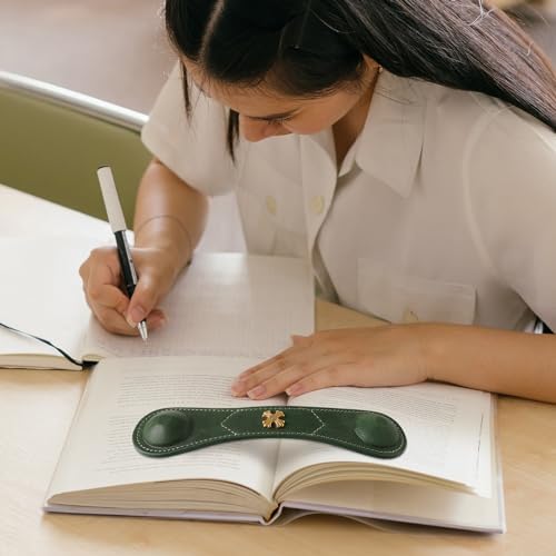 Amazon.com: GELVTIC Book Weight Page Holder Heavy Genuine Leather Book ...