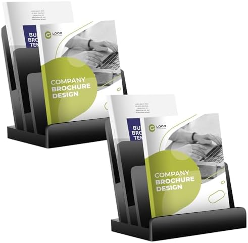 Amazon.com: 2 Pieces 8.5 x 11 Brochure Display Stand 3 Tier Wooden ...