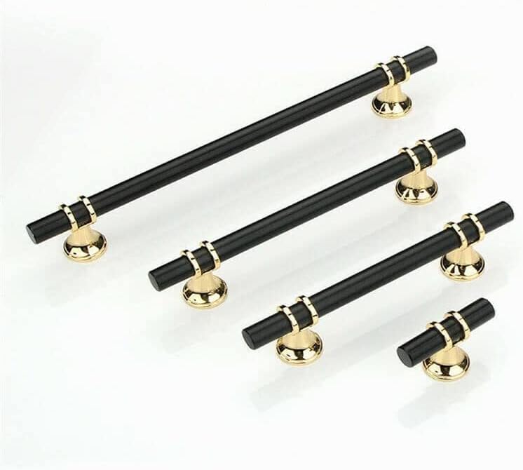 Taps2Traps Gold & Black Kitchen Cabinet Cupboard Door Drawer Bar Handle ...